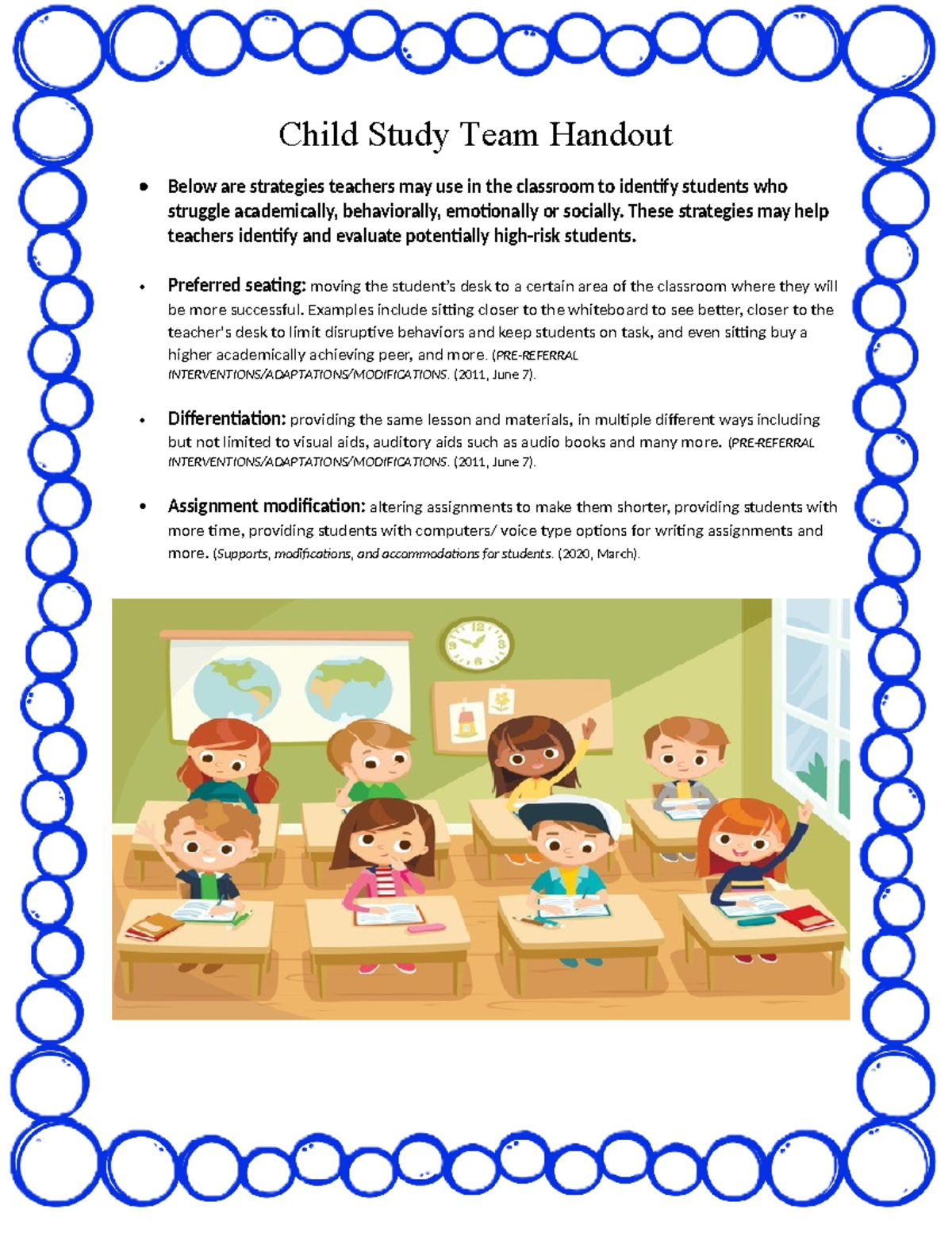 SPD320 T4 Child Study Team Handout: Strategies for Identifying Students - Studocu