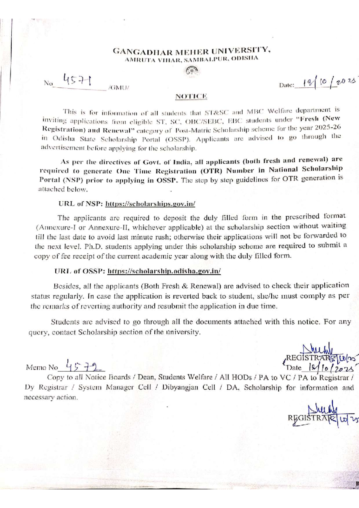 One Time Registration (OTR) Guide for National Scholarship Portal (NSP ...