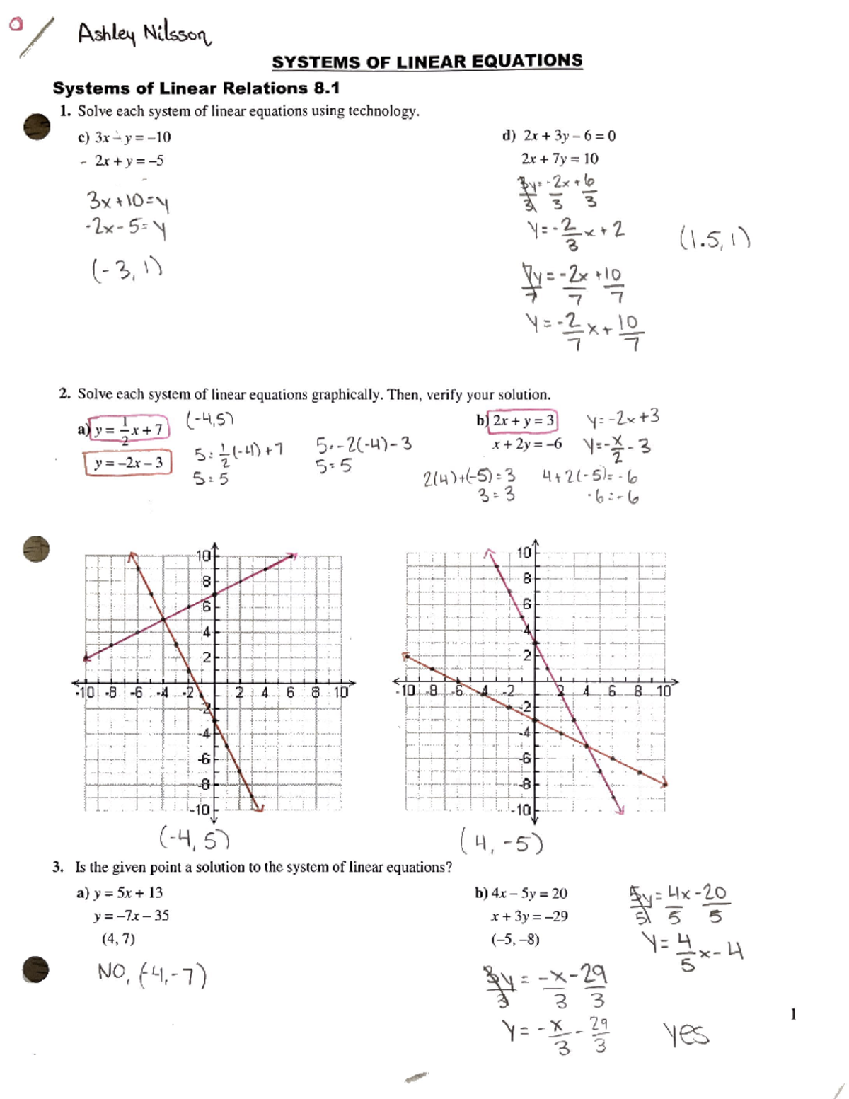 Grade 10 Math: Systems of Linear Equations Overview - Studocu