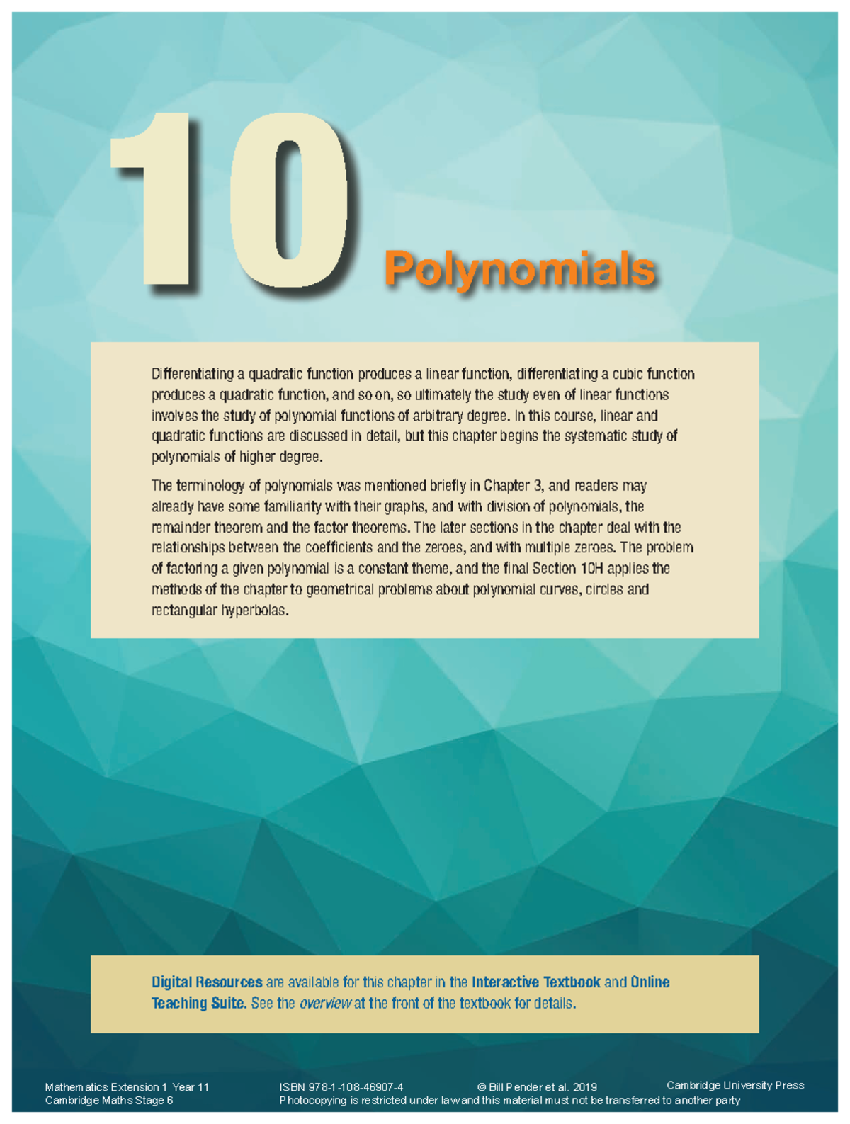 Chapter 10: Polynomials - Mathematics Extension 1 Year 11 Notes - Studocu