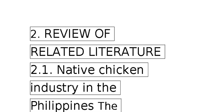 RRL - 1st: Overview of Native Chicken Industry & Feeding Practices ...