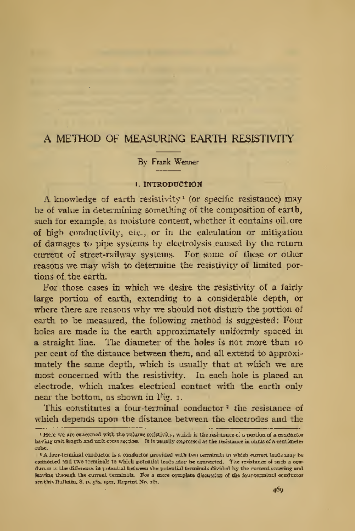 A Method of Measuring Earth Resistivity - Course Code: WEN 101 - Studocu
