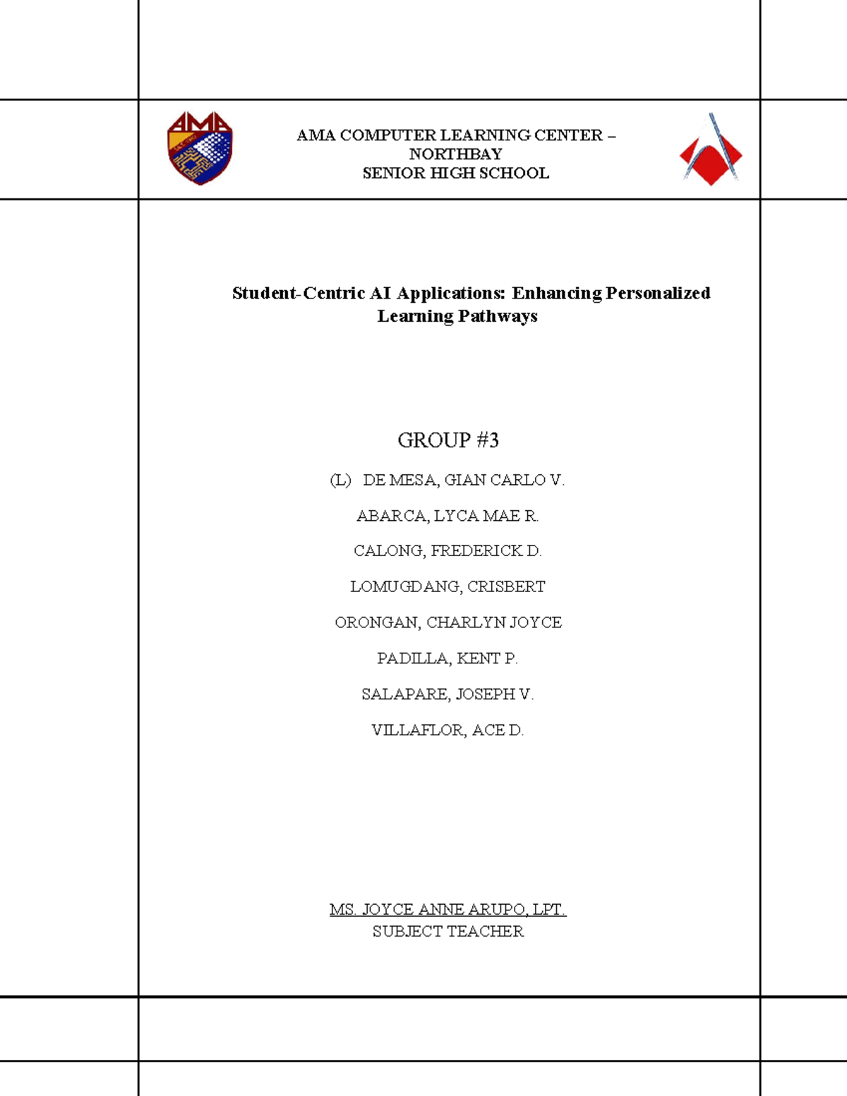 AI Applications in Personalized Learning Pathways: A Study at ACLC ...