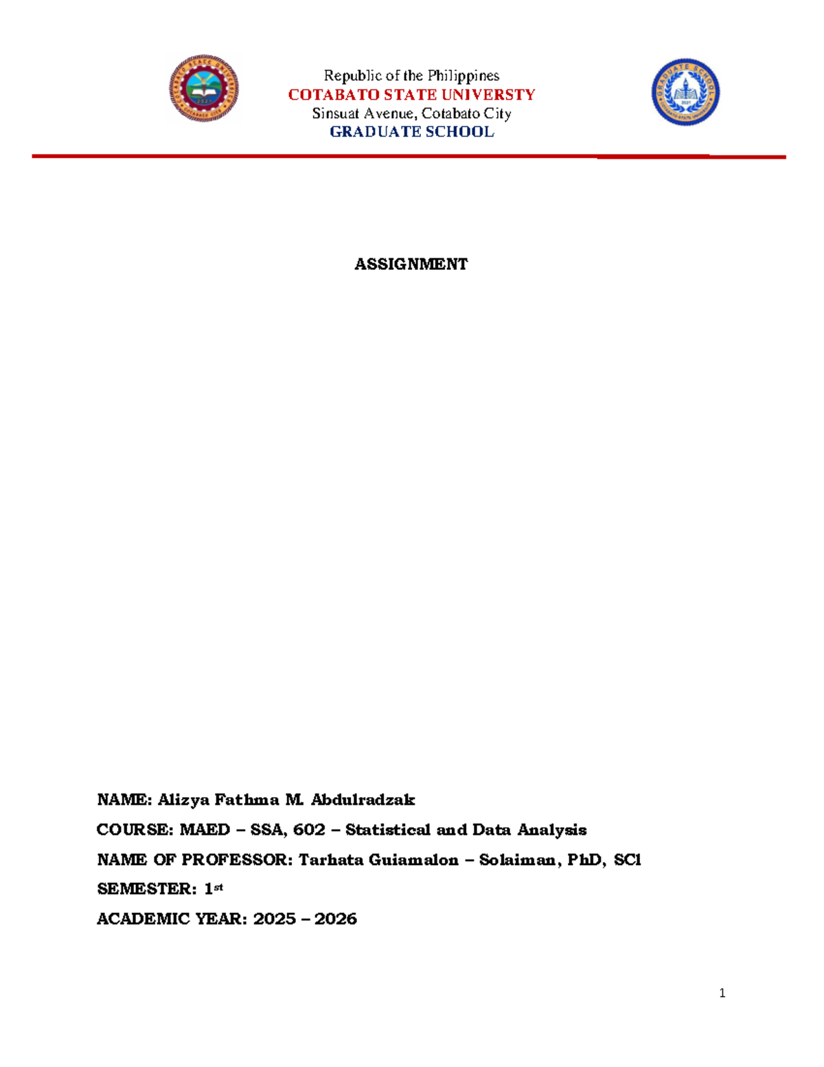 MAED SSA 602: Assignment on Sampling Methods and Data Analysis - Studocu