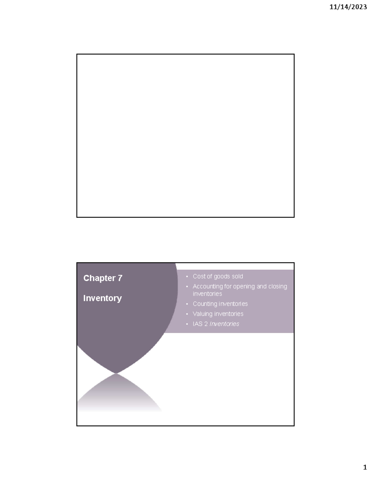 Chapter 7 - chap 7 - BPP LEARNING MEDIA Chapter 7 Inventory Cost of ...