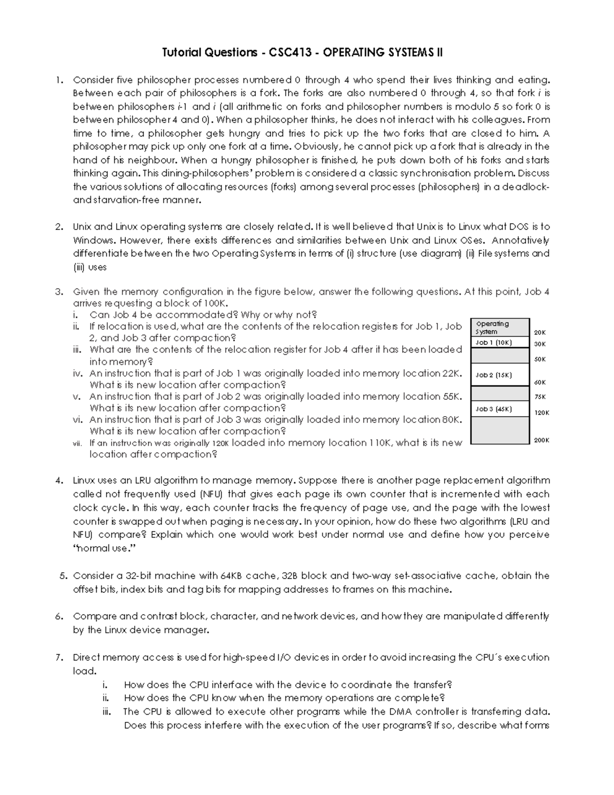 CSC413 Tutorial Questions and Answers for 2024 - Operating Systems II - Studocu