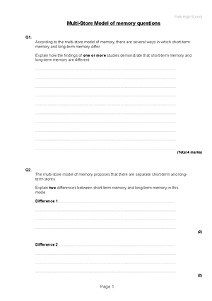 Research Methods Exam Questions - A Level Psychology Practice Questions ...