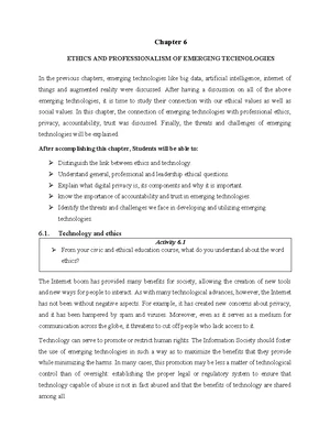 Chapter 1: Introduction to Emerging Technologies (ET 101) - Studocu