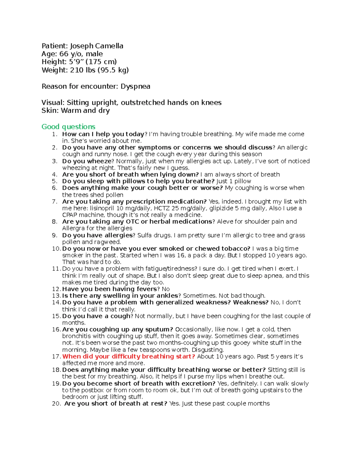 Week 3 i Human Questions and Answers - Week 3 iHuman Patient: Rebecca ...