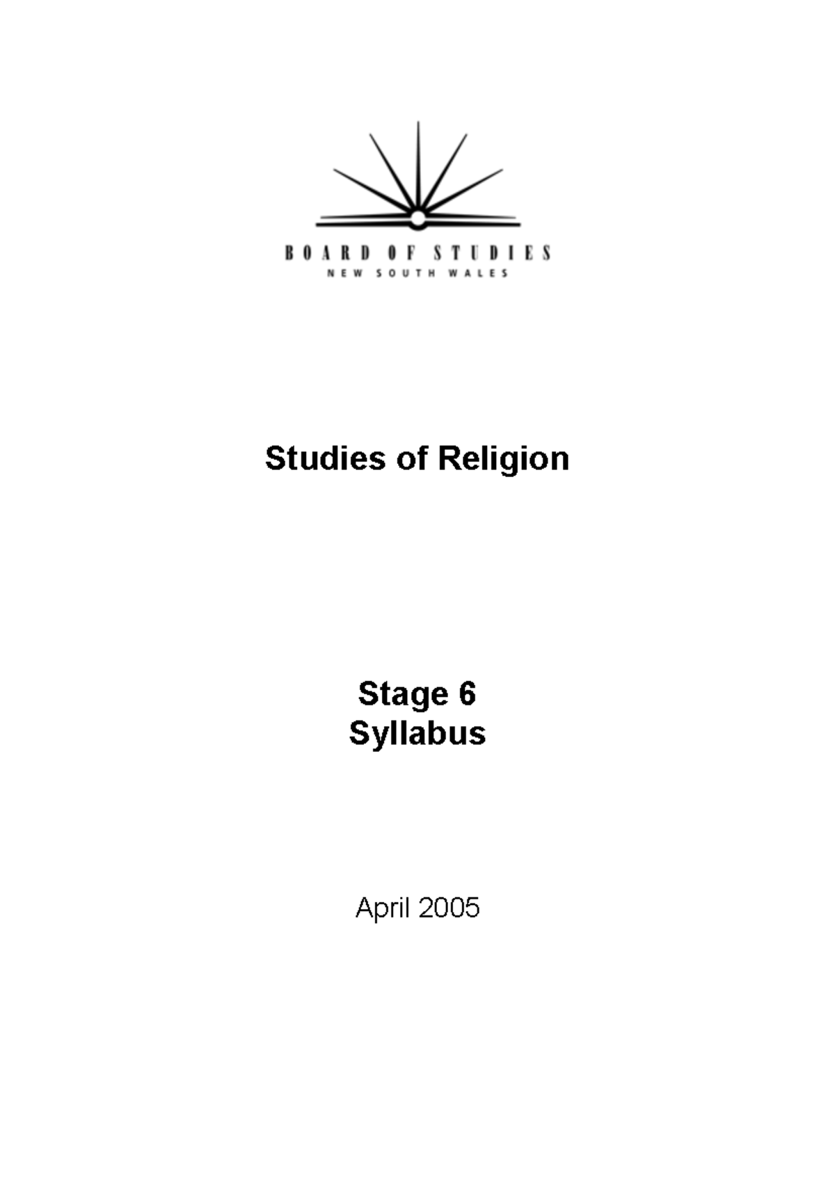 Studies of Religion Stage 6 Syllabus Overview and Key Concepts - Studocu