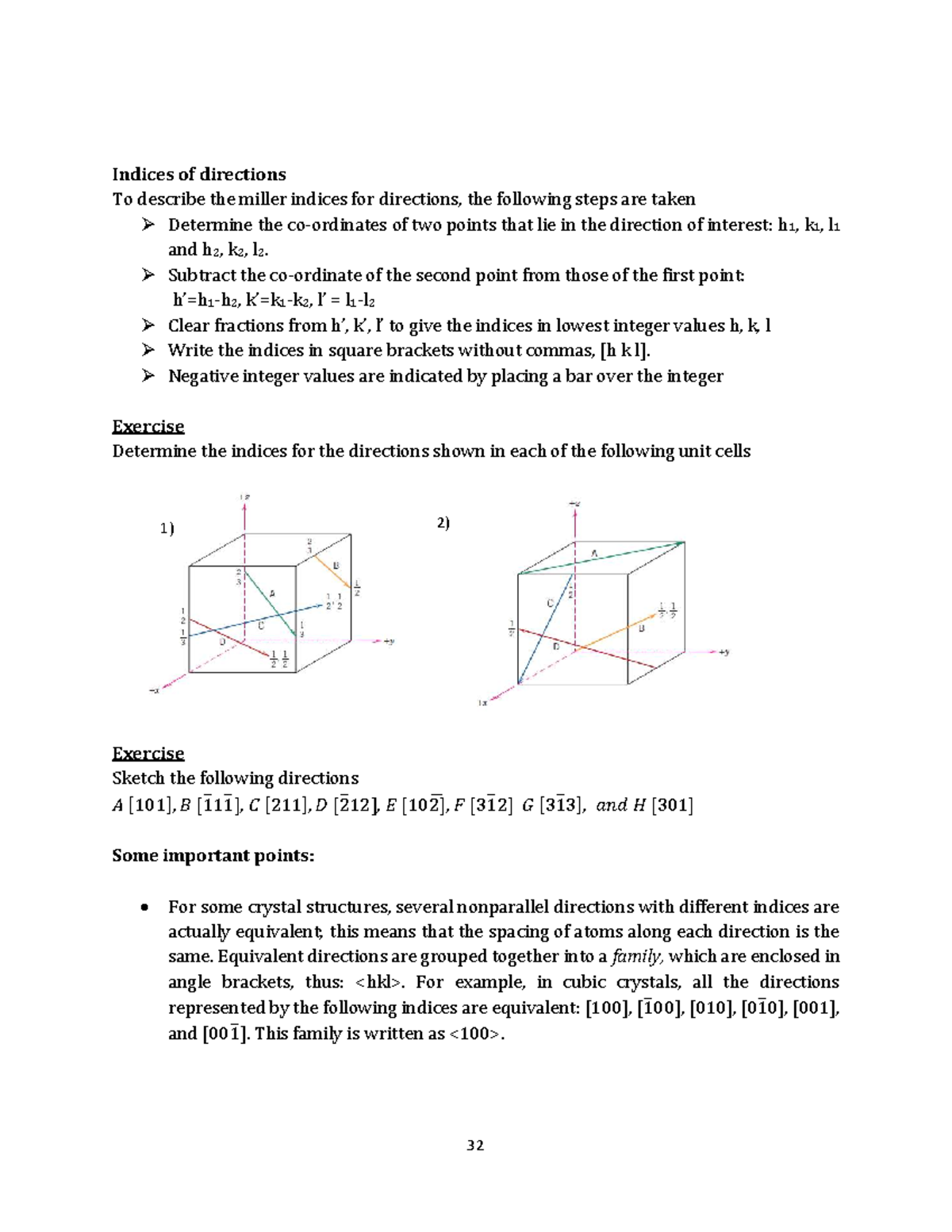 Lecture 4 - Understanding Miller Indices for Directions - Studocu