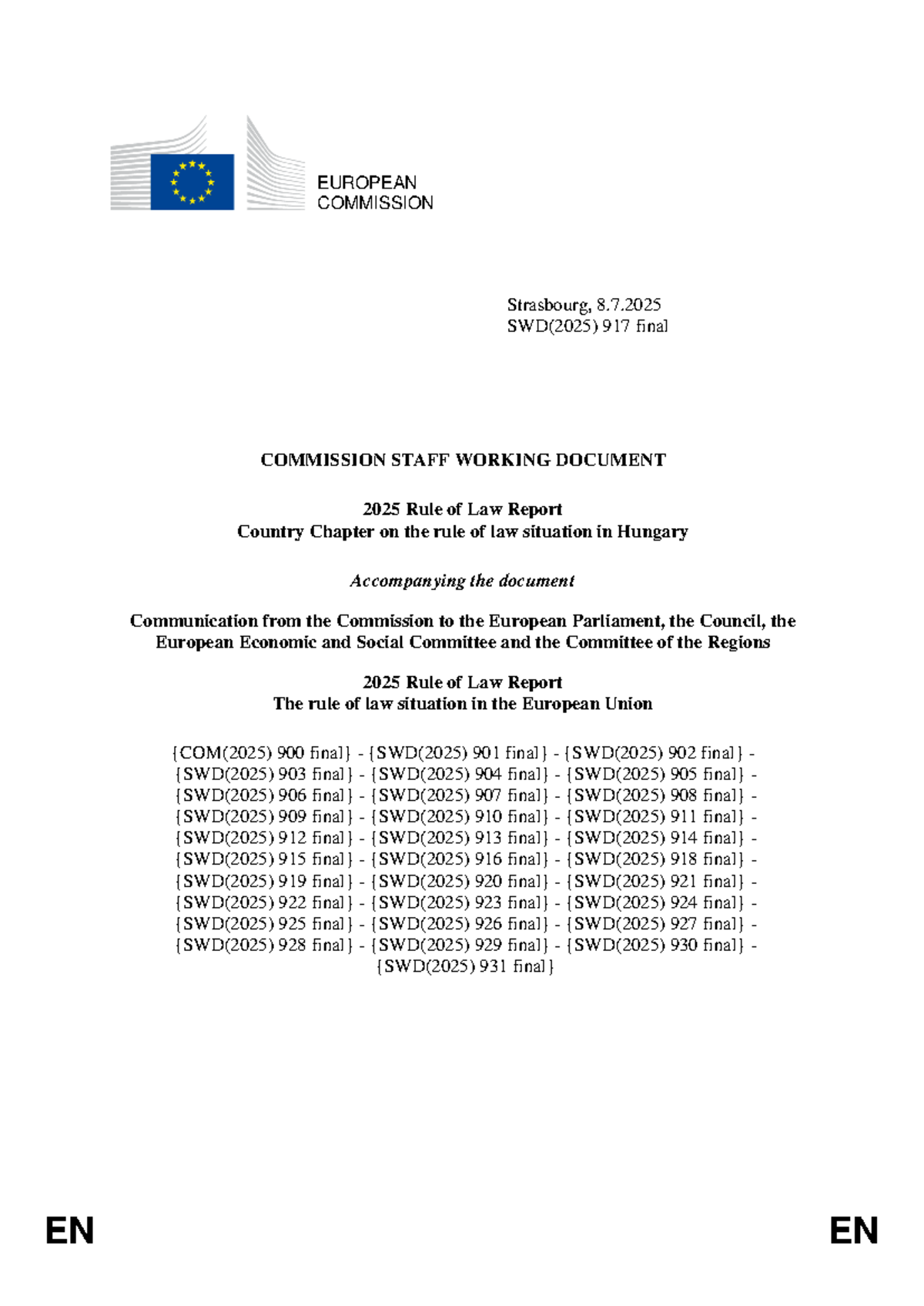 2025 Rule of Law Report: Hungary Country Chapter Analysis - Studocu