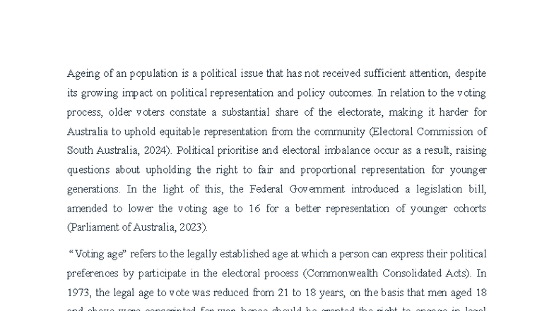 Ageing Population and Voting Age Reform: A Political Analysis (OG ...