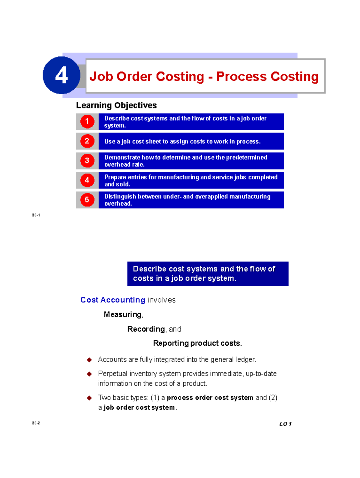 Job Order Costing & Process Costing Overview - FA Chapter 4 - Studocu
