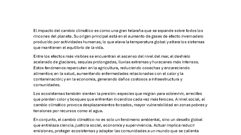 IMPA - Impacto del Cambio Climático: Desafíos Globales y Soluciones ...
