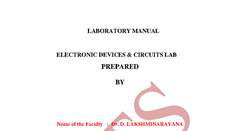 EDC Lab Manual: Essential Guide for Electronic Devices Circuits ECE - Studocu