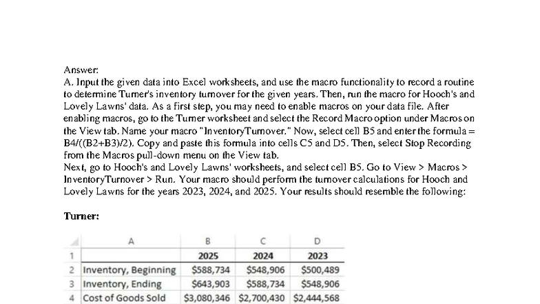 Data & Analytics in Accounting: Excel Macro for Inventory Turnover ...