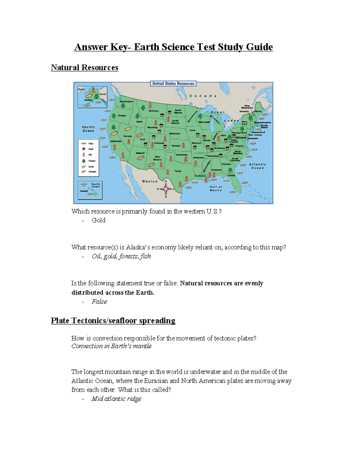 Earth Science Final Exam Study Guide: Weathering, Erosion & Resources ...