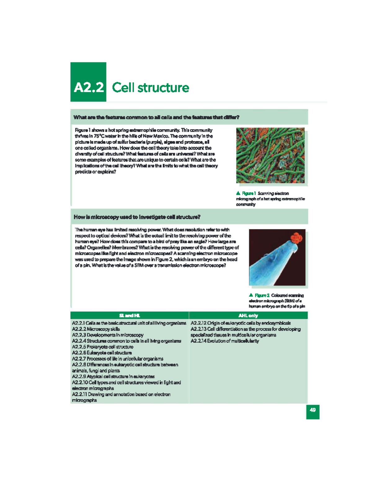 Biology A2.2: Exploring Cell Structure and Diversity - Studocu