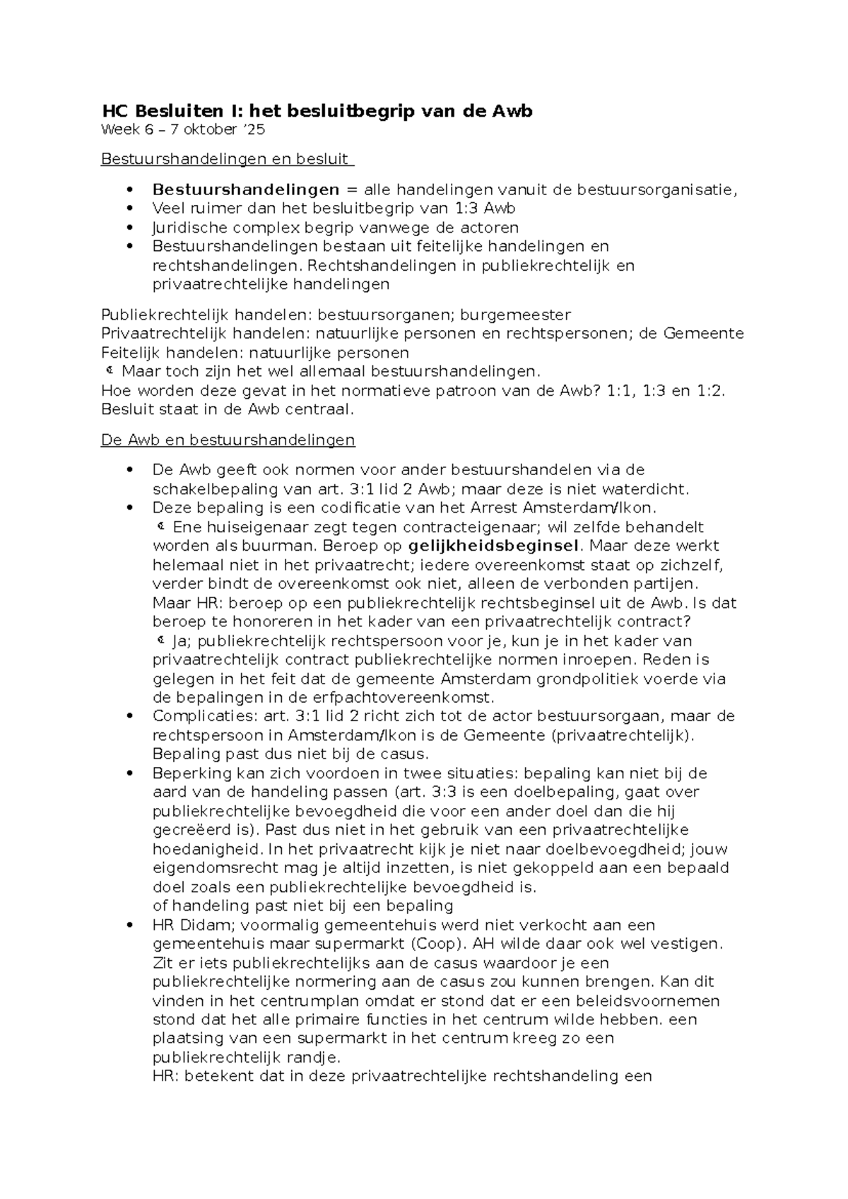 HC Besluiten I: Bestuurshandelingen en Juridische Complexiteit Week 6 ...