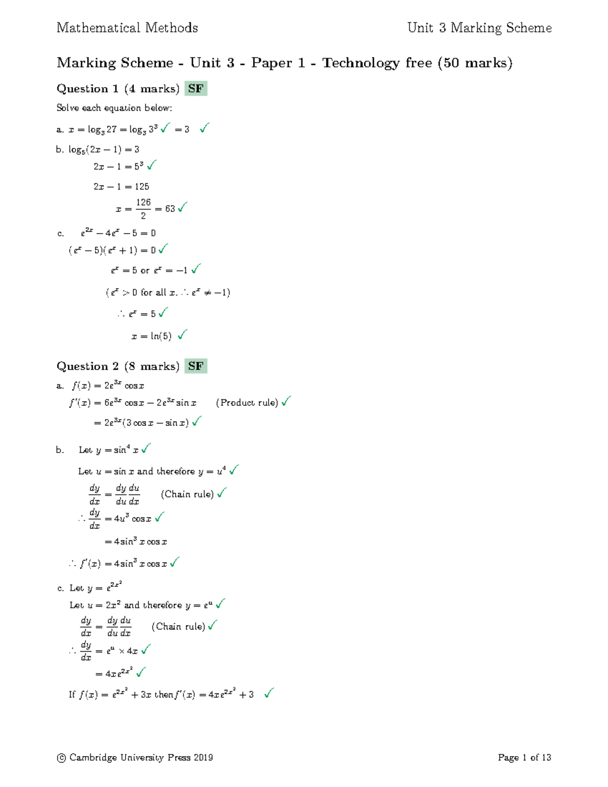 Unit 3 IA3 Exam Teacher Marking Scheme TR - Marking Scheme - Unit 3 ...