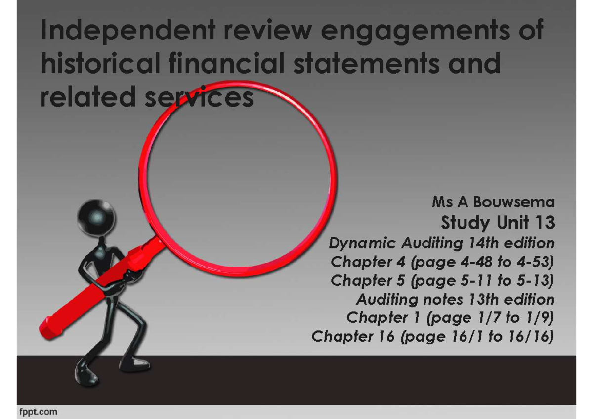 Independent Review Engagements of Historical Financial Statements ...