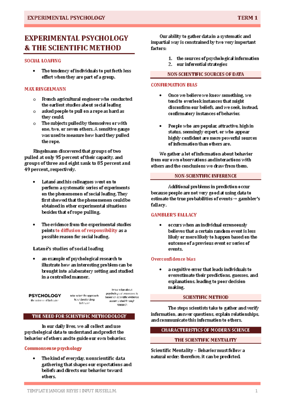 PSY 101: Experimental Psychology - The Scientific Method Overview - Studocu
