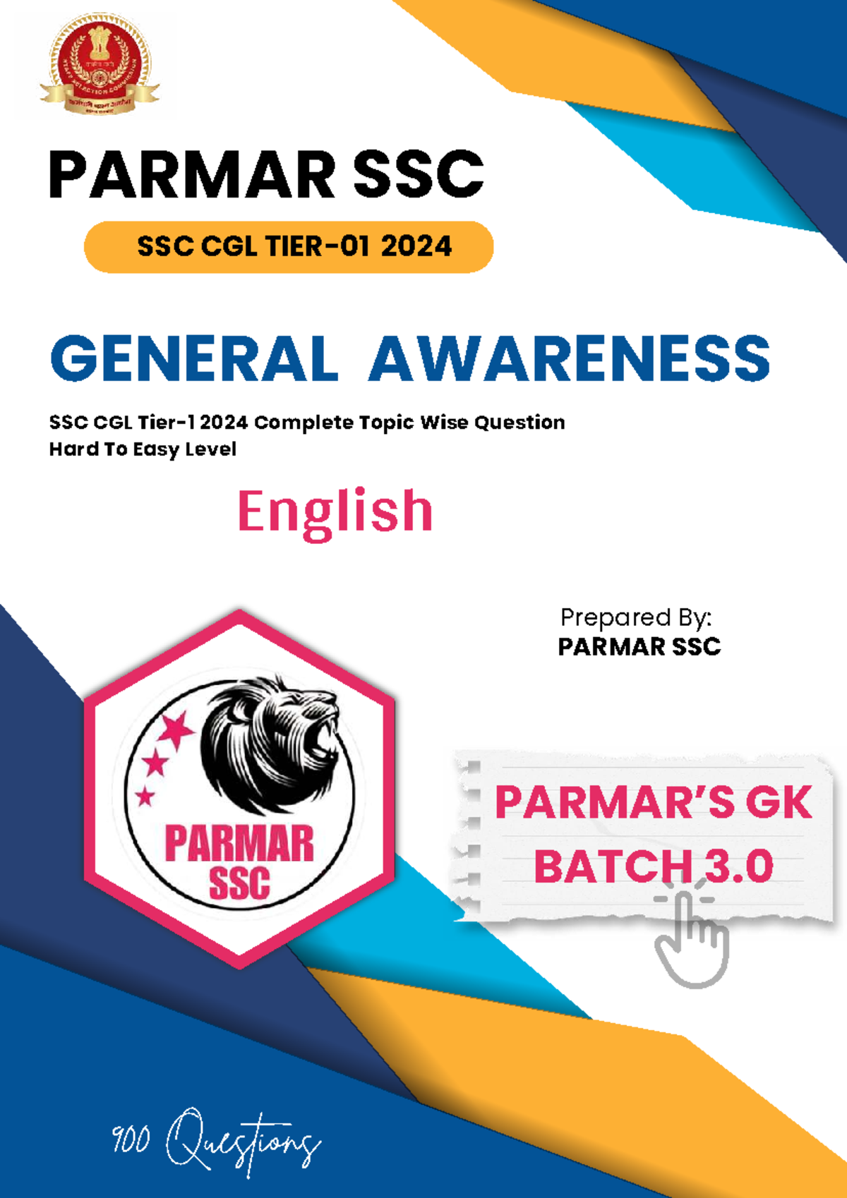 PARMAR SSC CGL 2024 General Awareness: Topic-Wise Questions & Answers ...