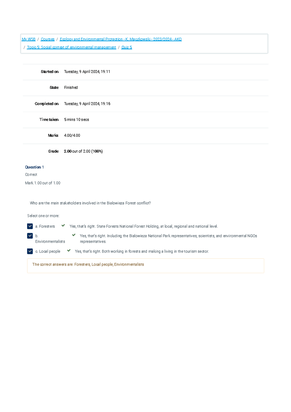 Quiz 5 ecology - ... - My WSB / Courses / Ecology and Environmental ...