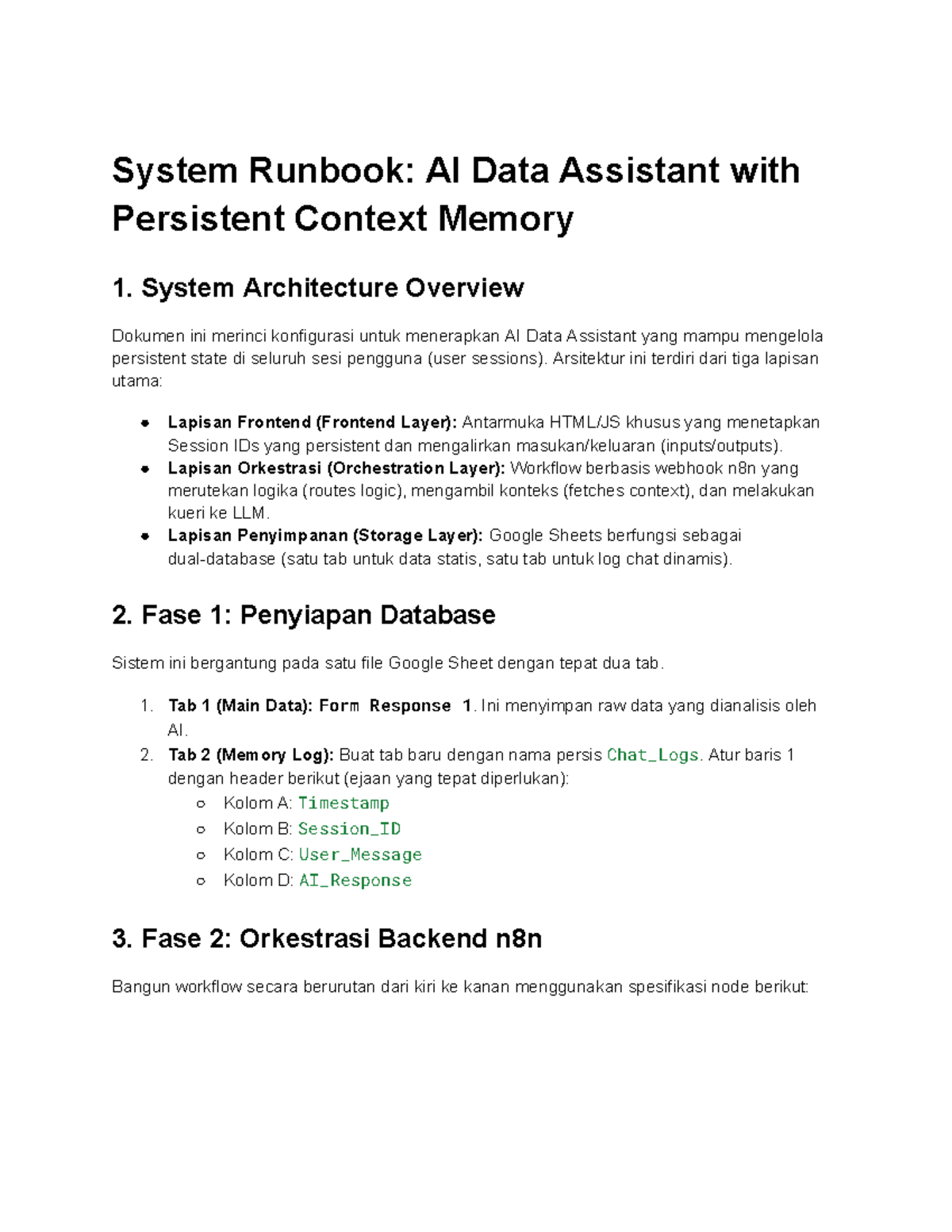 System Runbook: AI Data Assistant Architecture & Setup Guide - Studocu