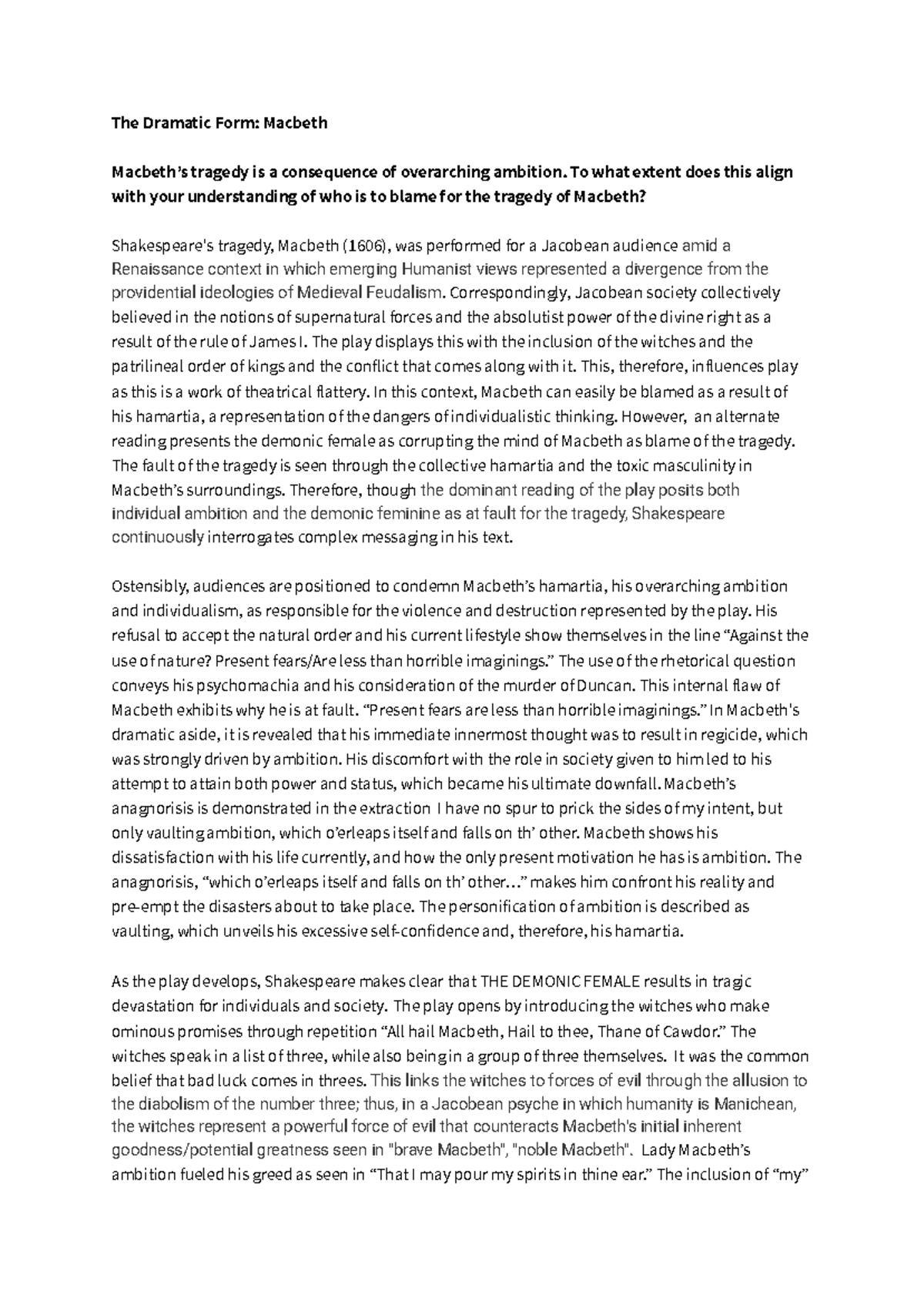 Macbeth Tragedy Analysis: Ambition and Blame in Shakespeare's Play ...