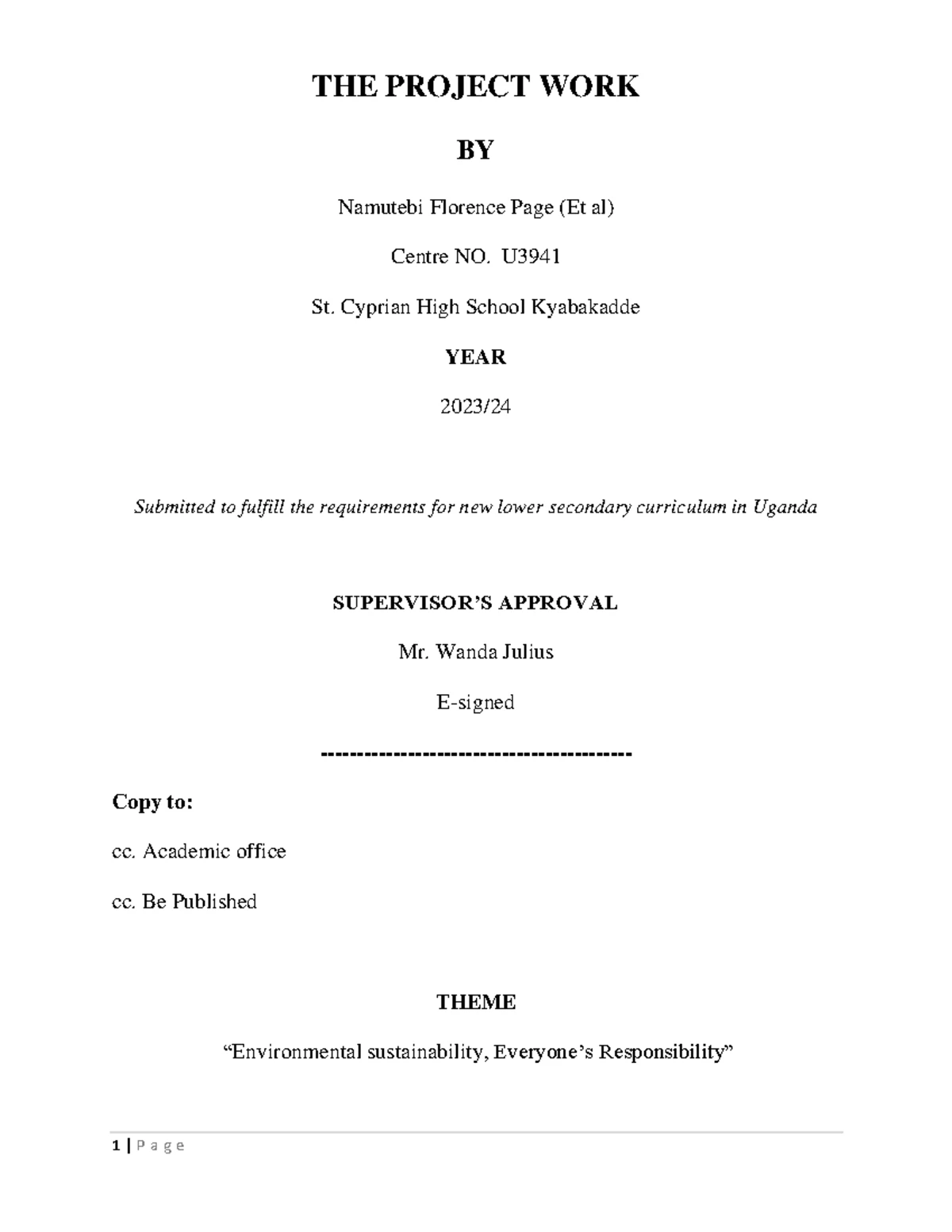 UNEB CA Project Observation Checklist: Competencies Assessment Guide ...