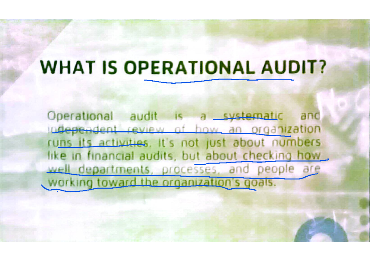 Operational Audit Overview: Key Concepts and Benefits (SAS1) - Studocu