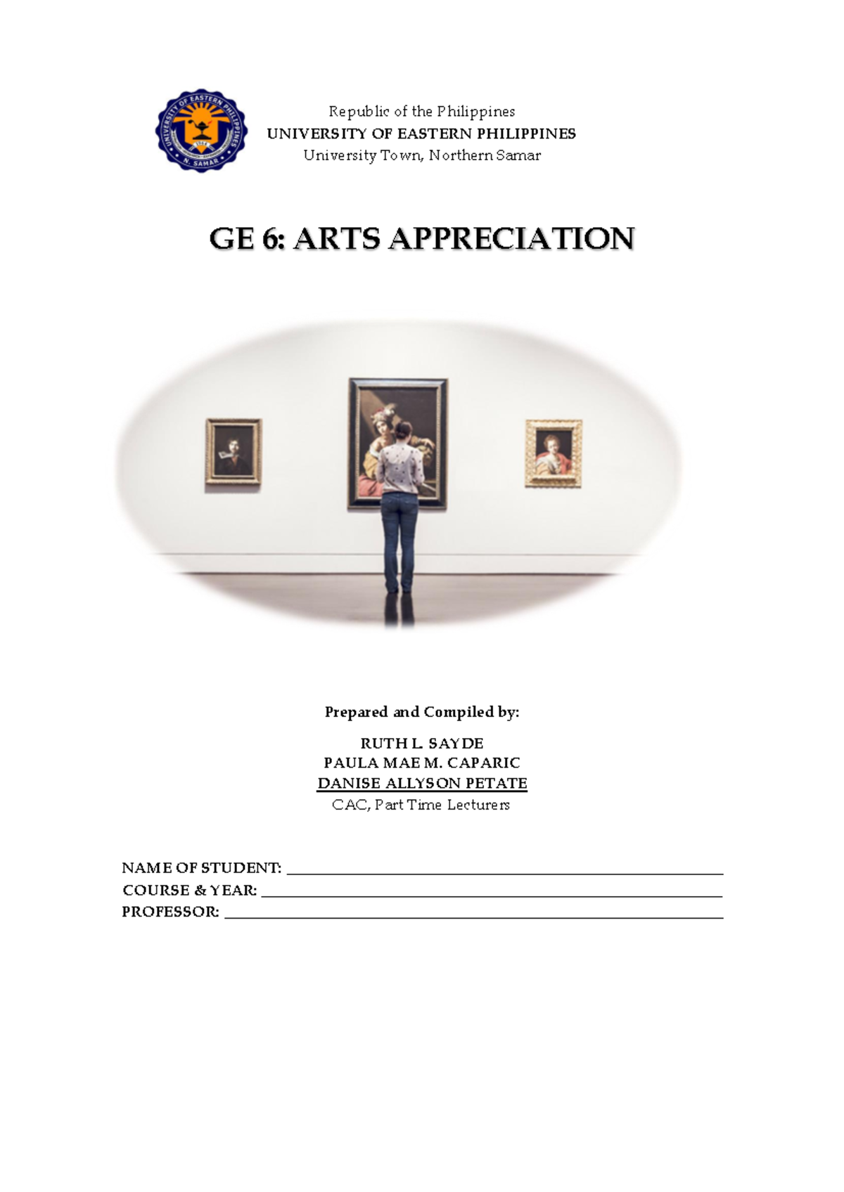 Art Appreciation GE 6: Module 5 - Exploring Auditory Elements - Studocu