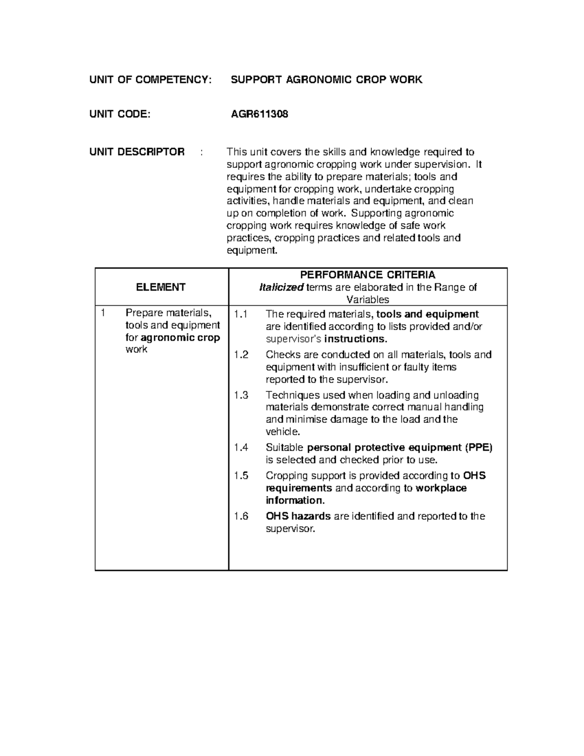 AGR - Support Agronomic Crop Work Competency Guide and Learning ...