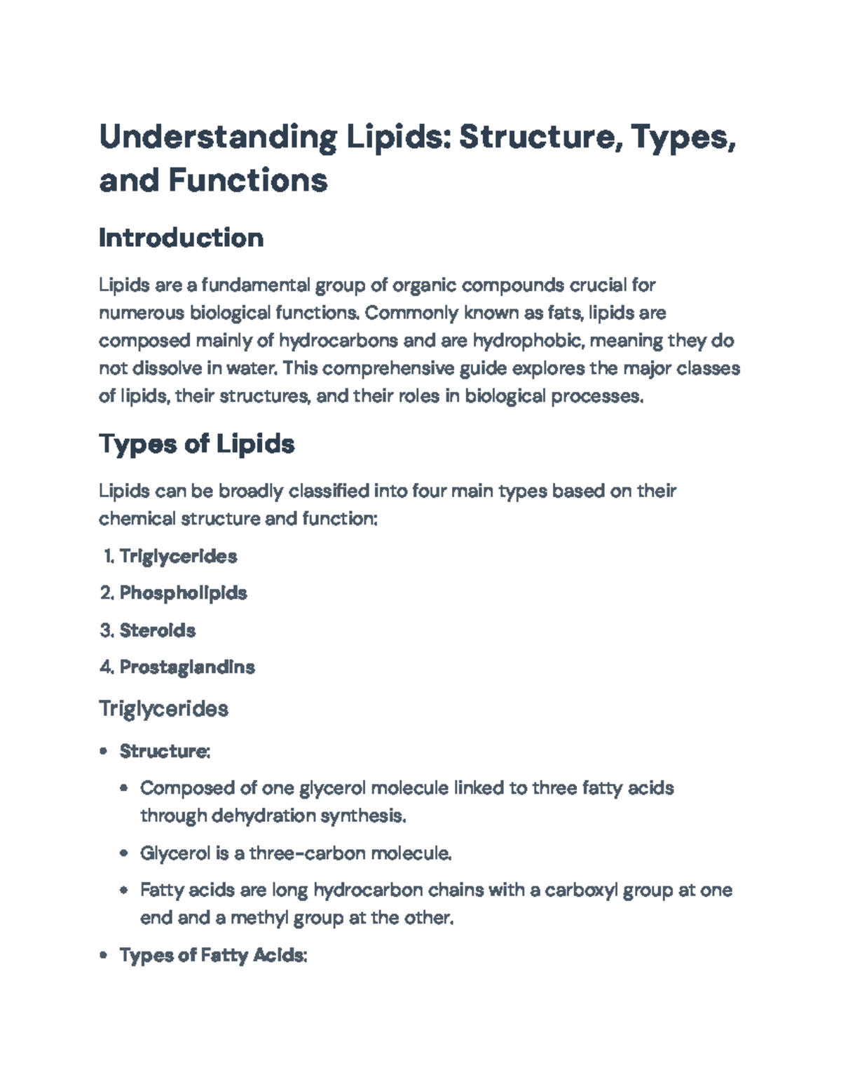 Understanding Lipids Types Structures And Biological Functions Understanding Lipids