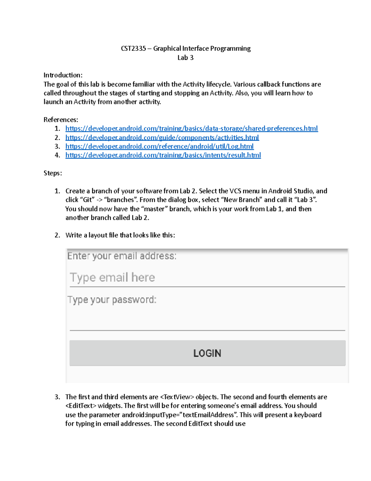 CST2335 Lab3 - lab - CST2335 – Graphical Interface Programming Lab 3 ...