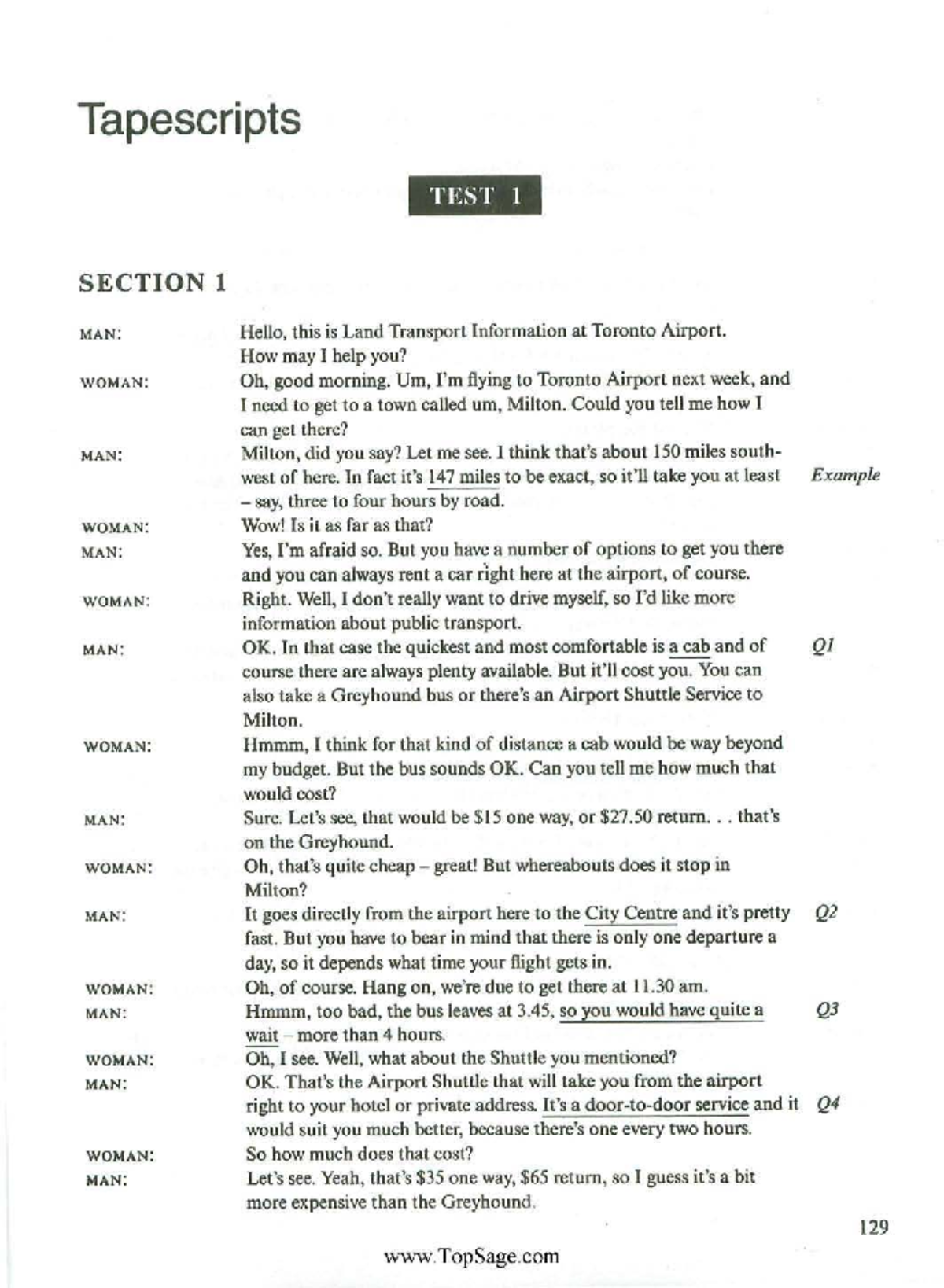 Transcript TEST 7 CAM - Summary Cambridge - Tapescripts TEST 1 SECTION ...