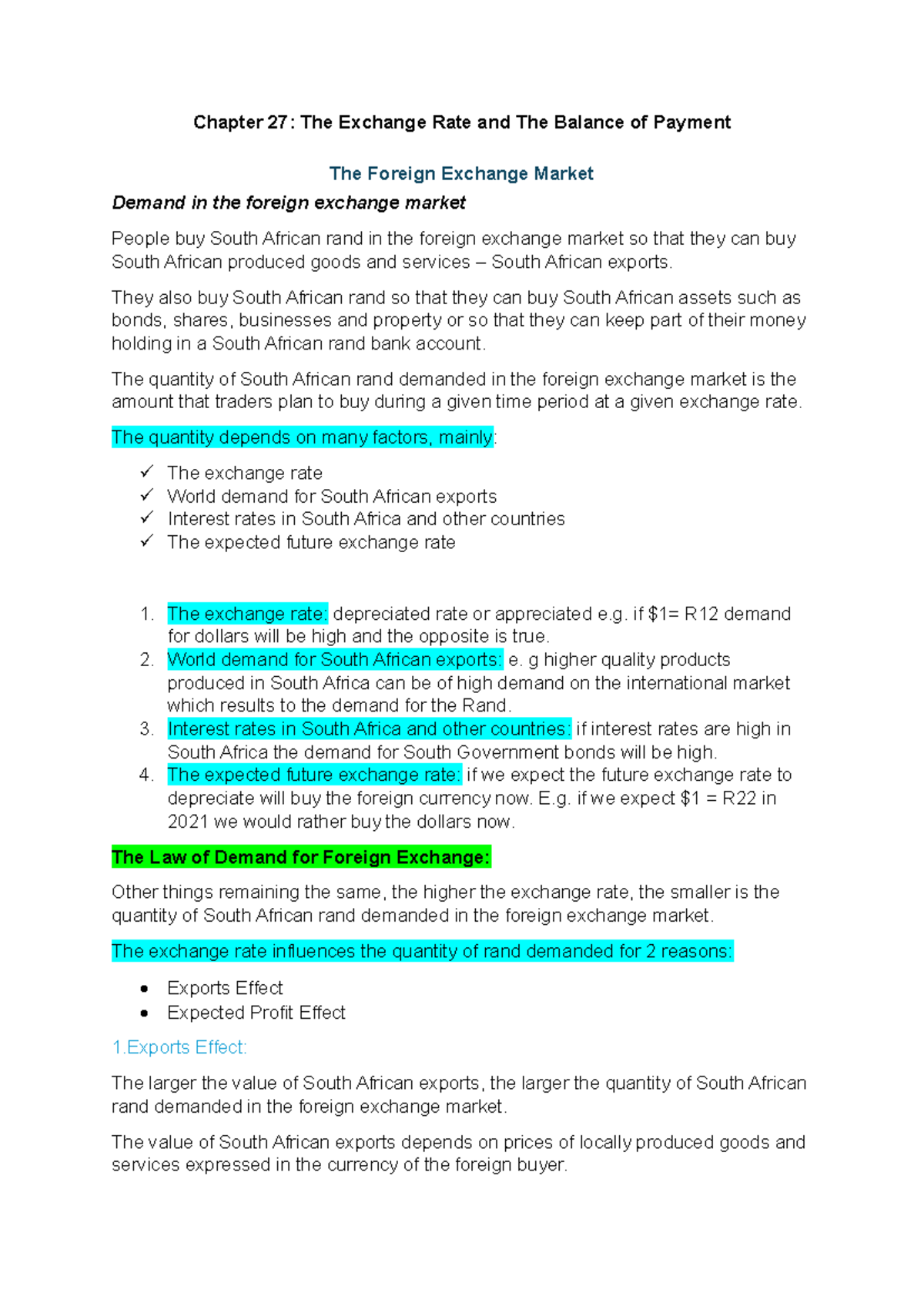 Economics Chapter 27 Study Notes: Exchange Rates & Balance of Payments ...