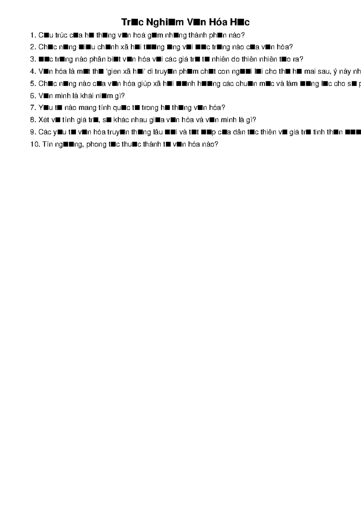 Trac nghiem khong to mau - Trnc Nghinm Vnn Hóa Hnc Cnu trúc cna hn ...
