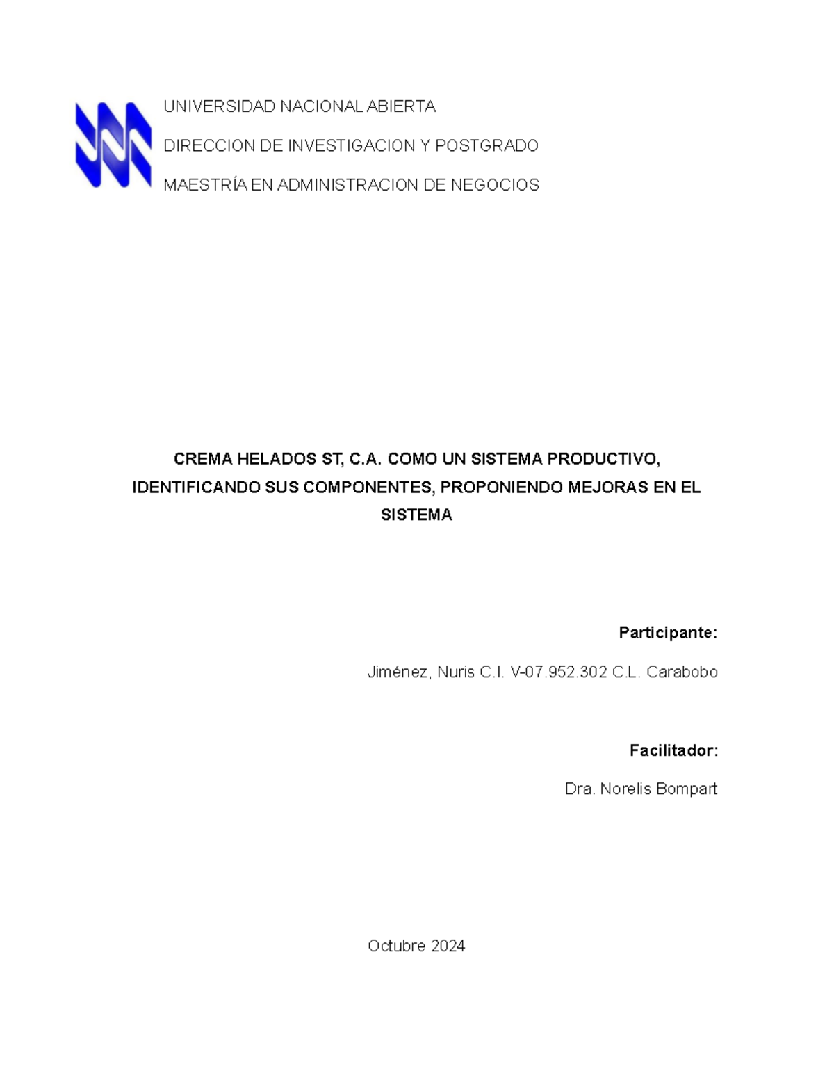 Mejoras en el Sistema Productivo de Crema Helados ST, C.A. - Actividad ...