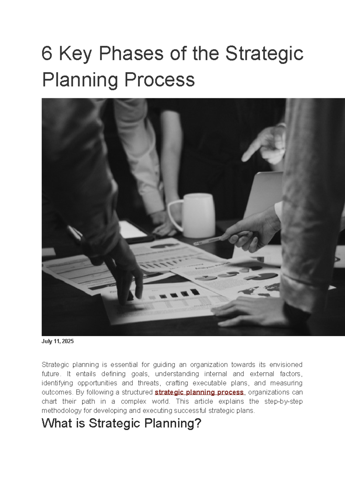 6 Phases of Strategic Planning Process: A Comprehensive Guide - Studocu