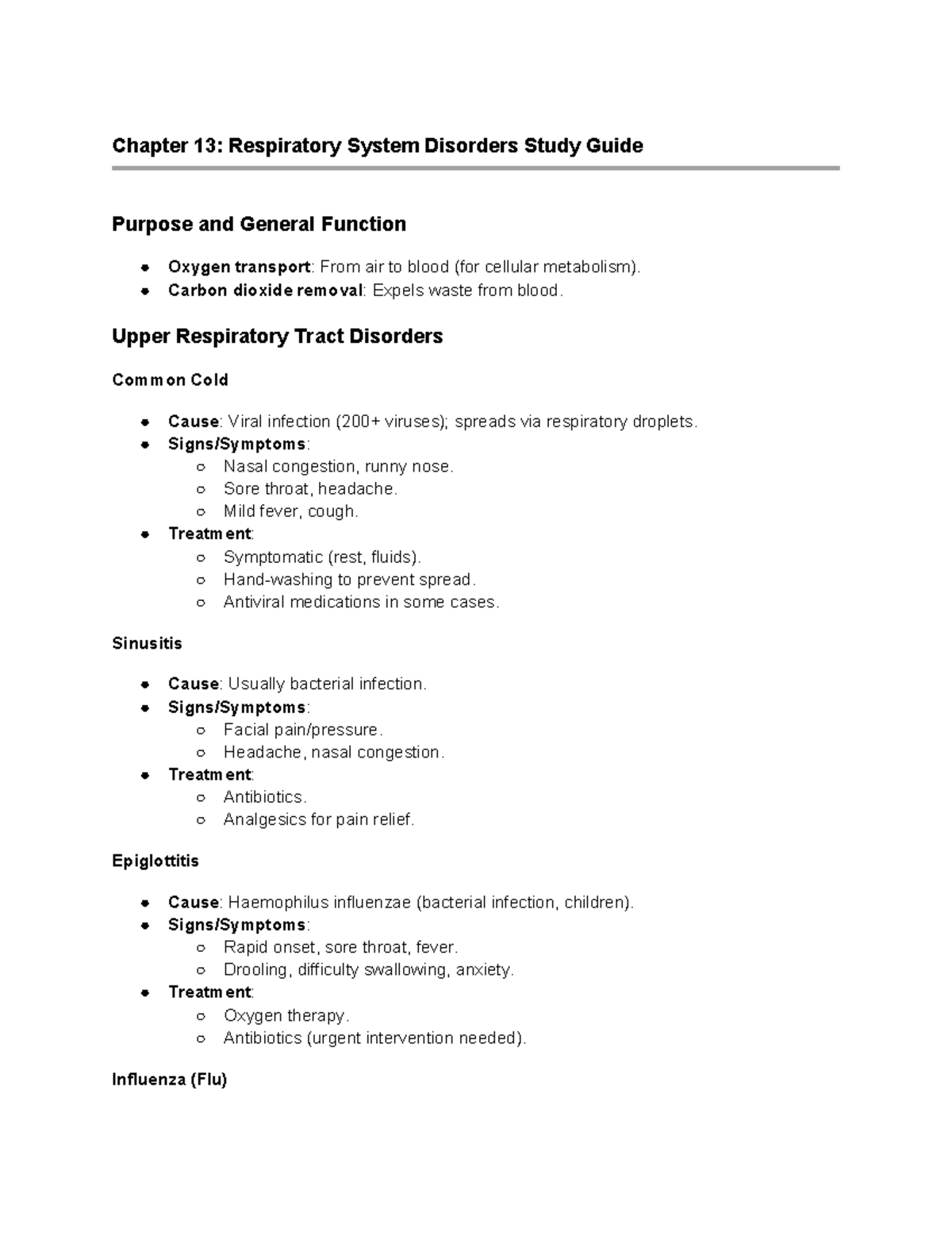 Chapter 13 Respiratory System Disorders - Chapter 13: Respiratory ...