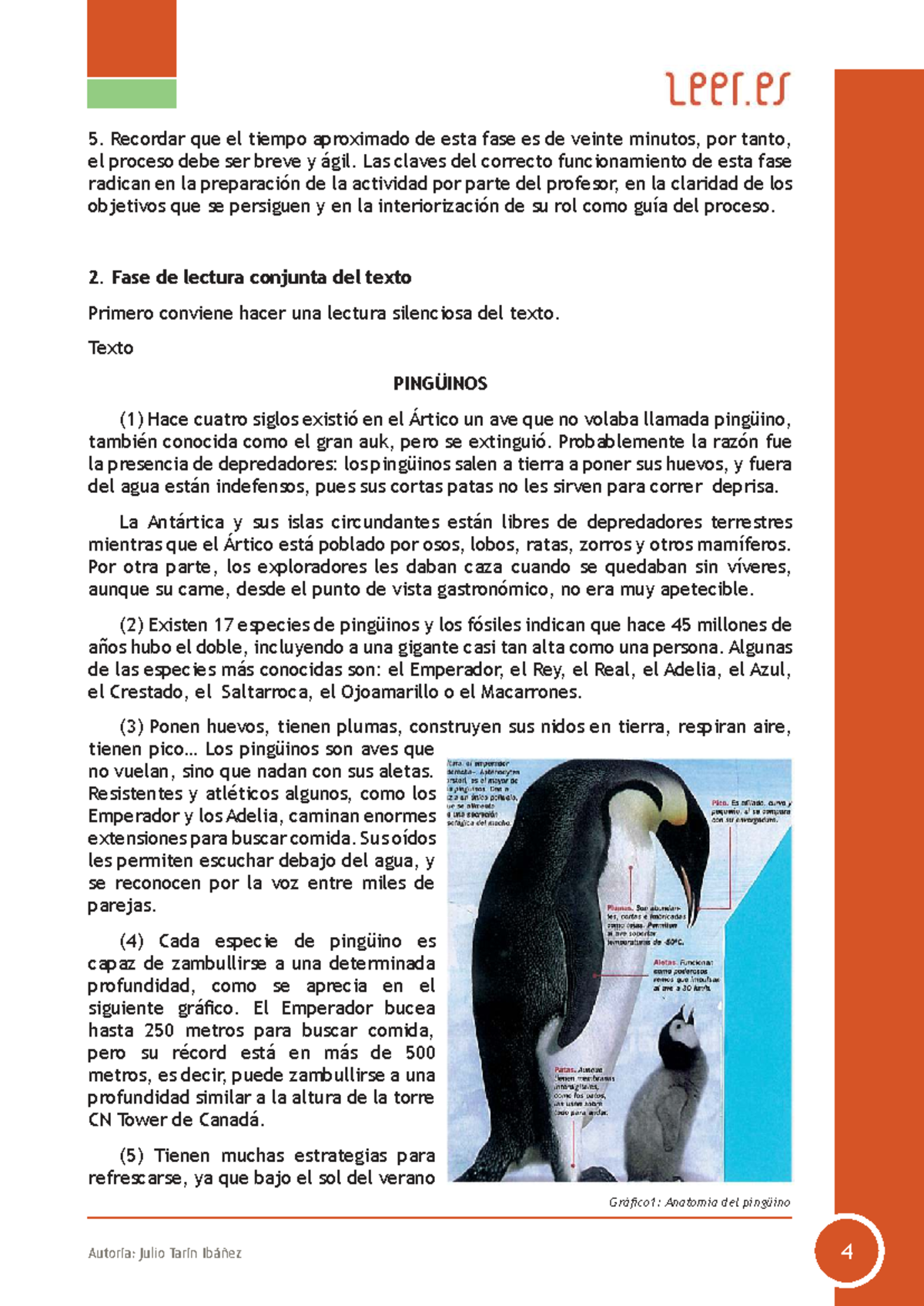 5. Estrategias de Lectura y Comprensión sobre Pingüinos - Curso 2º ESO ...