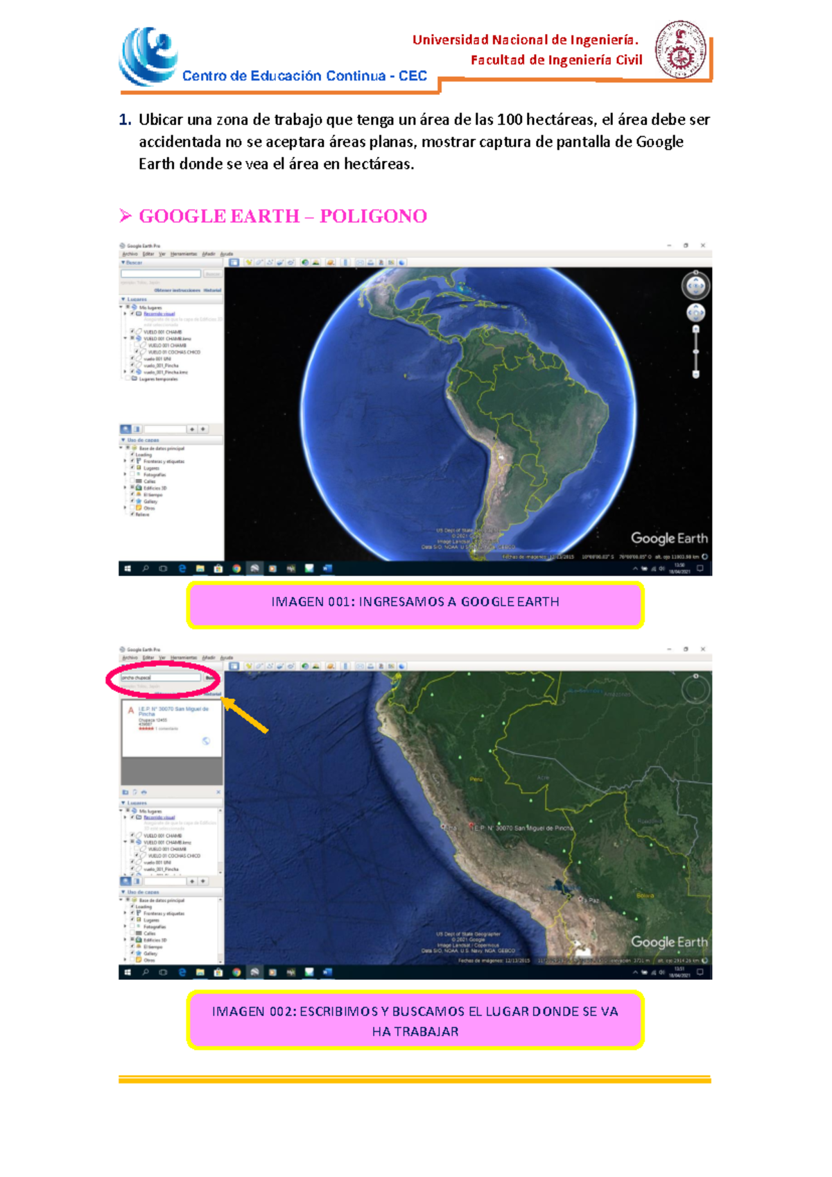 Google Earth y drones: guía para la creación de polígonos en CEC - Studocu