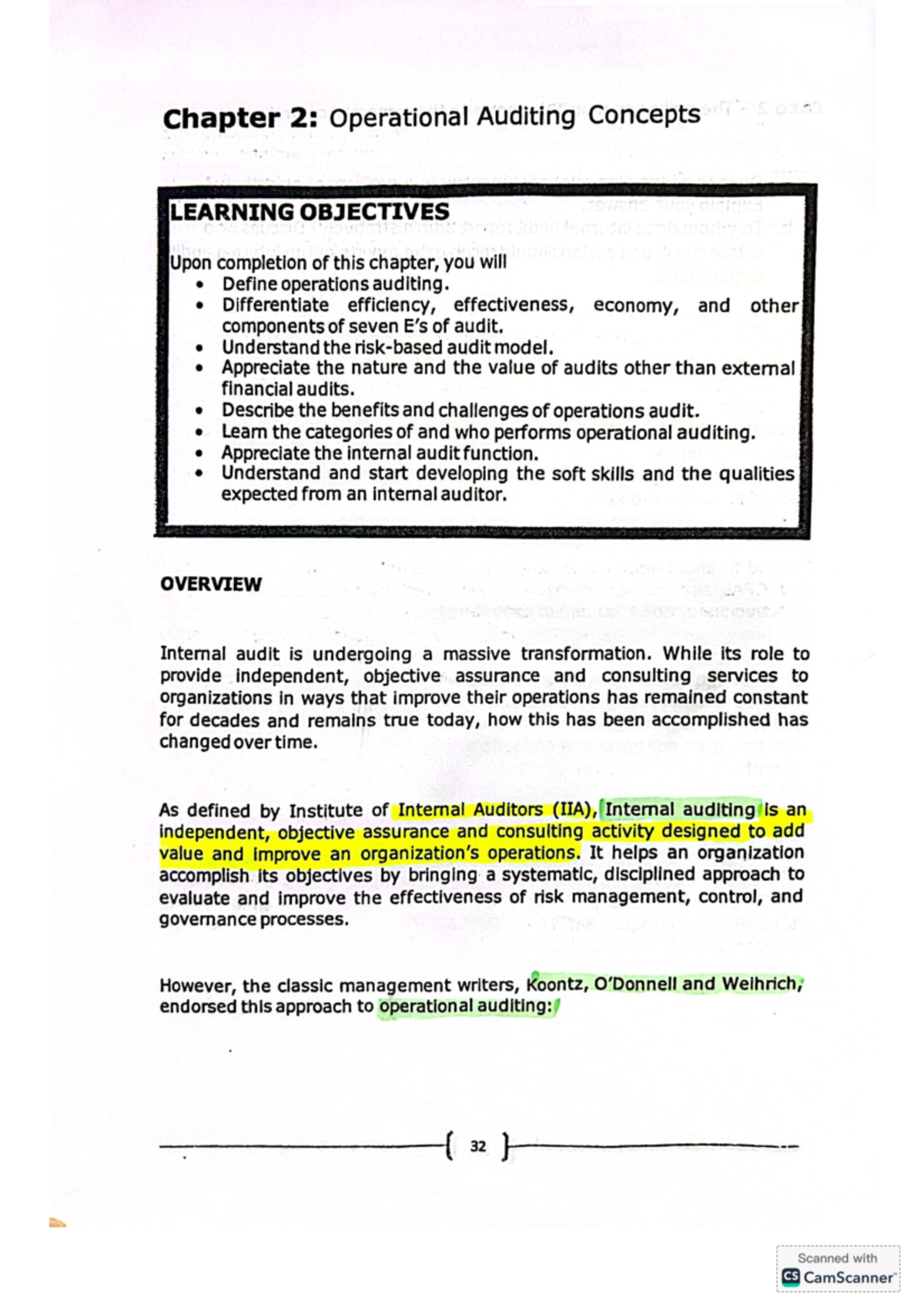 Chapter 2: Operational Auditing Concepts - C2 Overview and Insights - Studocu