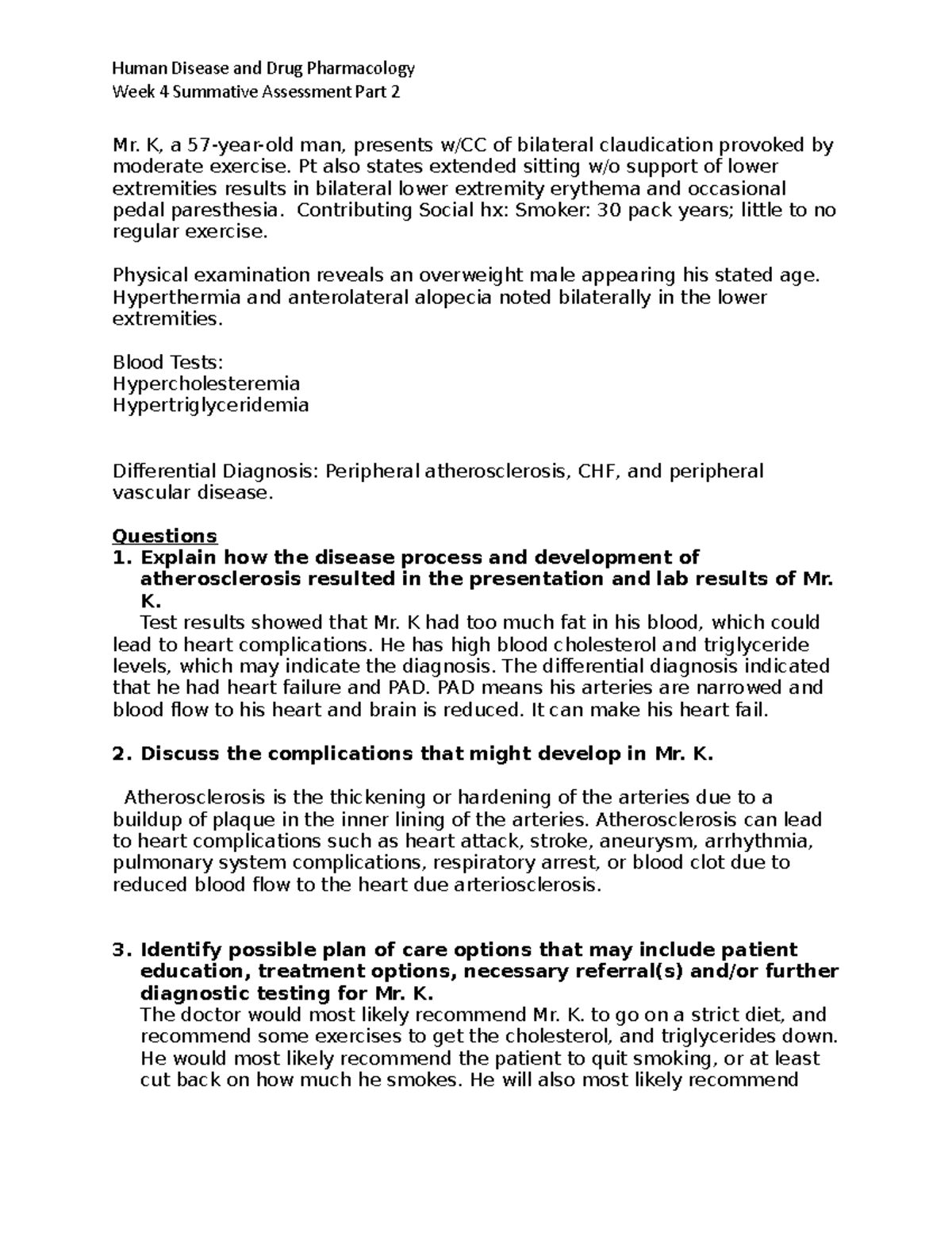 Human Disease and Drug Pharmacology - Week 4 Summative Assessment 2 ...