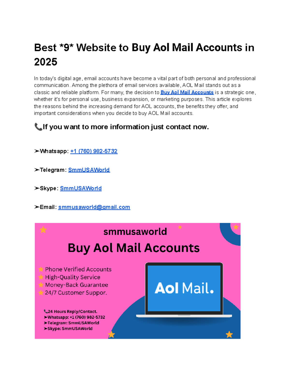 Best 9 Website to Buy Aol Mail Accounts in 2025 - Among the plethora of ...