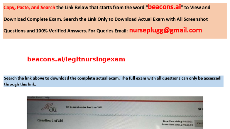 Actual 2025 ATI RN Comprehensive Exit Exam with NGN 180 Qs & Answers - Studocu