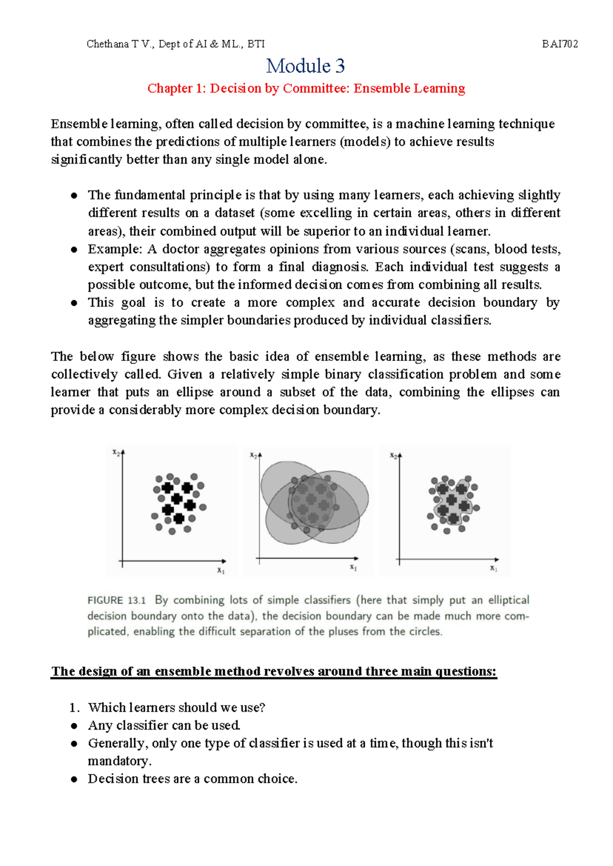 BTI BAI702 Module 3: Ensemble Learning & Unsupervised Learning Notes ...